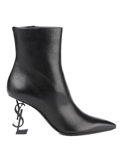 Saint Laurent Ysl Opyum Black Leather Ankle Boot In Black 1 Modesens