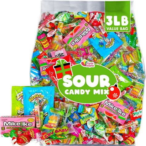 Sour Candy Variety Pack 3 Pounds Christmas Stocking Stuffer Candy