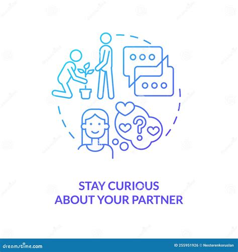 Stay Curious About Partner Blue Gradient Concept Icon Stock Vector