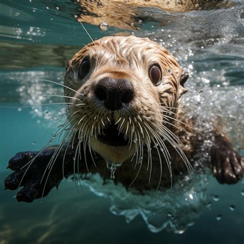 Premium Photo Photo Of A Playful And Inquisitive Sea Otter Generative Ai