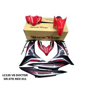 COVERSET BODYSET LC135 LC V8 STANDARD RED MERAH STD FUEL INJECTION FI YAMAHA SIAP TANAM DOCTOR