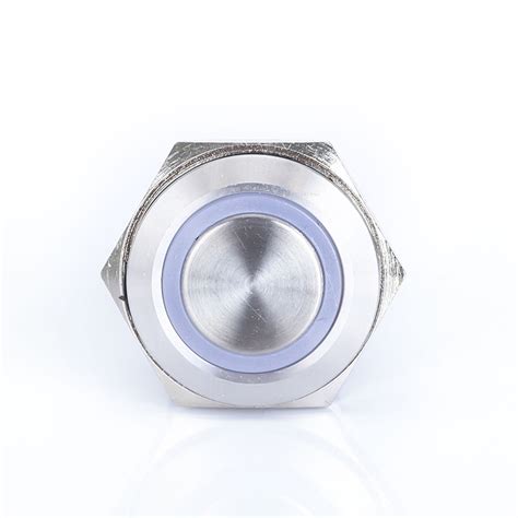 Mm Flat Head Pin Latching Waterproof Ring Illuminate LED Metal Push Button Switch With A