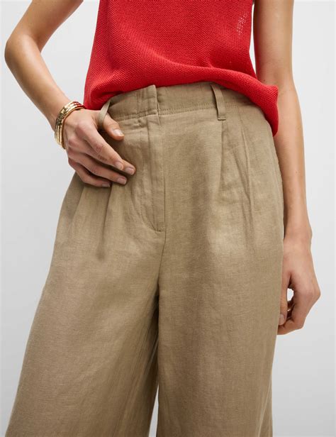 Pure Linen Wide Leg Trousers Mands Mands