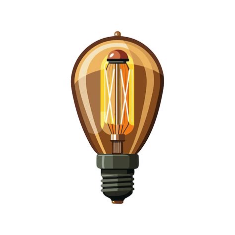 Premium Vector Realistic Flat Style Electric Bulb Vector Illustration