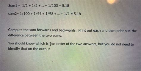 Solved Sum1 11 12 1100 518 Sum2 1100