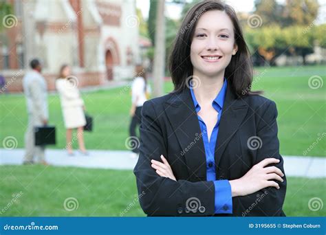 Joli Professeur Sur Le Campus Image Stock Image Du Femme Beau 3195655