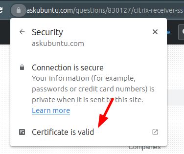 Citrix Receiver Ssl Connection Couldn T Be Established Ask Ubuntu