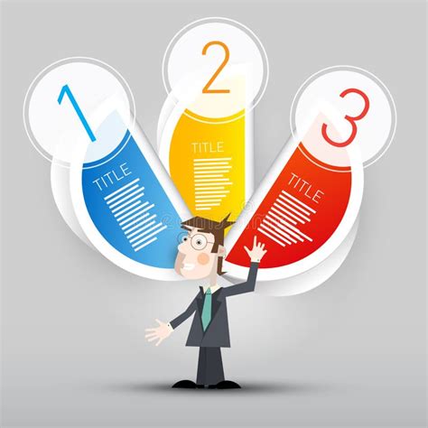 Three Steps Paper Vector Infographic With Business Man Stock Vector Illustration Of Finance