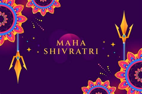Gradiente maha shivratri fundo Vetor Grátis