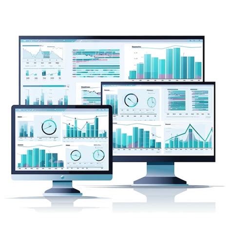 Premium Ai Image Three Monitors Displaying Graphs And Graphs On A