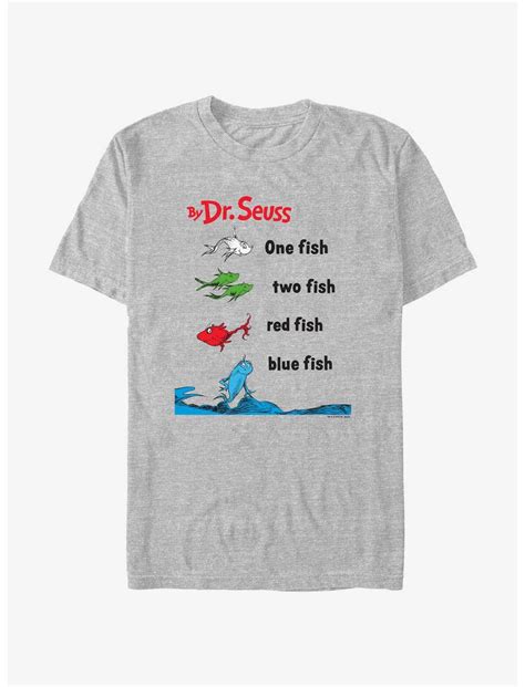 Dr Seuss One Fish Two Fish Red Fish Blue Fish T Shirt Grey Hot Topic