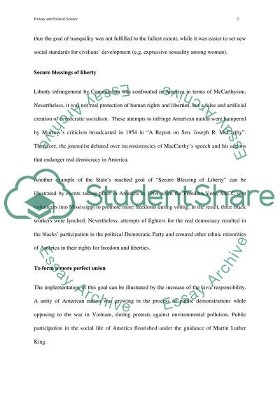 Preamble Of The Us Constitution Essay Example Topics And Well Written Essays 750 Words