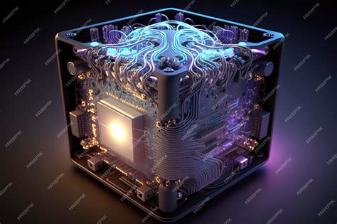 Premium Photo Quantum Processor Interleaved Neural Networks Ai Technology Generated Imag