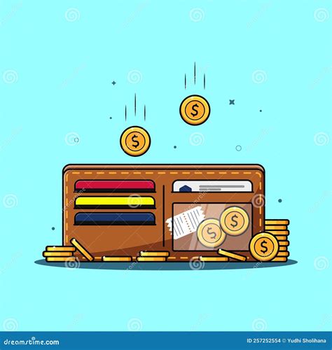 Wallet And Stack Of Money Stock Vector Illustration Of Bank 257252554