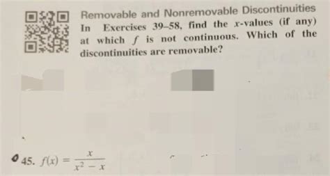 Solved Removable And Nonremovable Discontinuities In