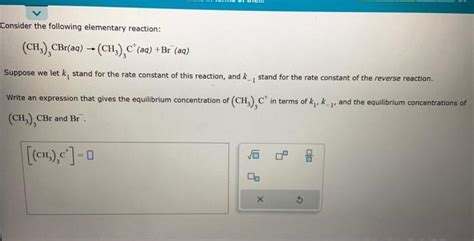 Solved Consider The Following Elementary Reaction