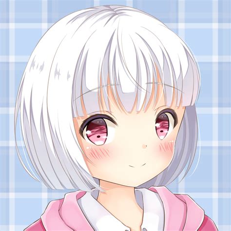 Safebooru 1girl Bangs Blue Background Blush Closed Mouth Collared