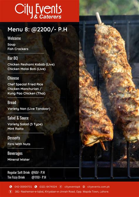 One Dish Menu City Events And Caterers