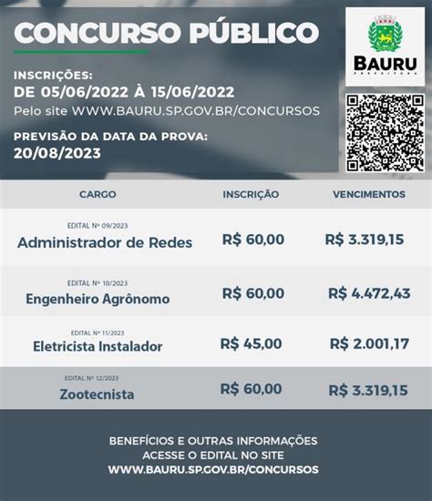 Prefeitura de Bauru encerra nesta quinta feira as inscrições para sete