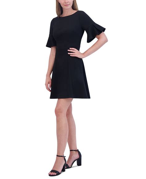 Jessica Howard Womens Flared Sleeve Scuba Crepe Dress Macys