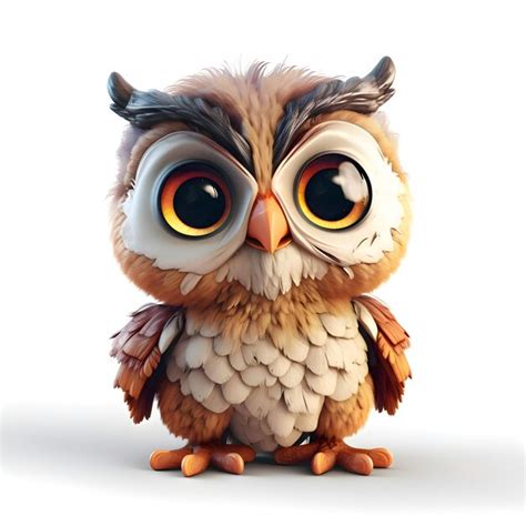 Premium Ai Image Owl Isolated On A White Background 3d Render