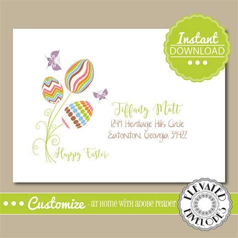 Editable Easter Envelope Template Easter Envelope Addressing Easter Recipient Addressing
