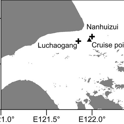 Map That Shows The Moored Adcp Stations Cross And A Match Up Location