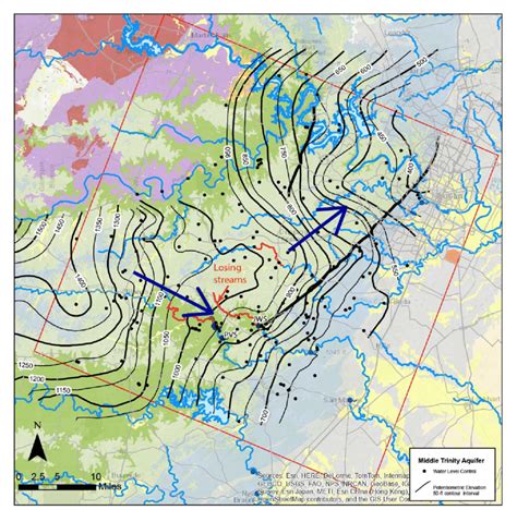 Potentiometric Map Of The Middle Trinity Aquifer From 2018 2019 Download Scientific Diagram