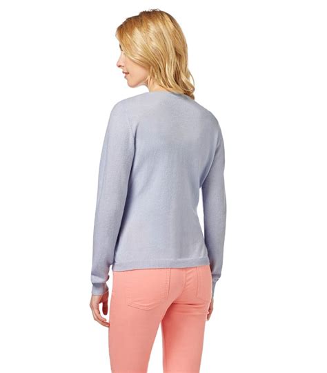 Pale Blue Womens Cashmere Merino Luxurious V Neck Cardigan