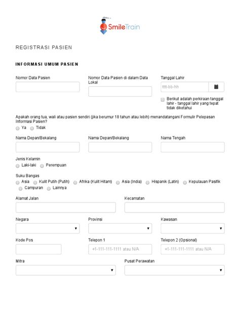 Form Registrasi Pasien Pdf