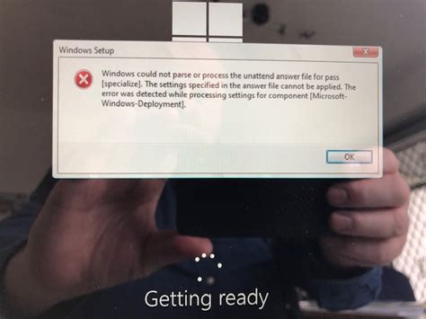 Error Windows Could Not Parse Or Process The Unattend Answer File For Pass Specialize