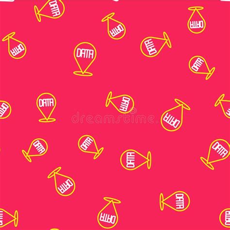 Line Data Analysis Icon Isolated Seamless Pattern On Red Background