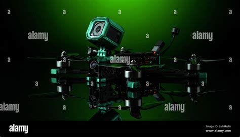 Modern Fpv Drone Four Engine Aircraft On The Radio Control Drone For