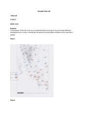 Synoptic Map Lab Docx Synoptic Map Lab Map Lab 9 30 17 GEOG 1112 Purpose The Purpose Of This