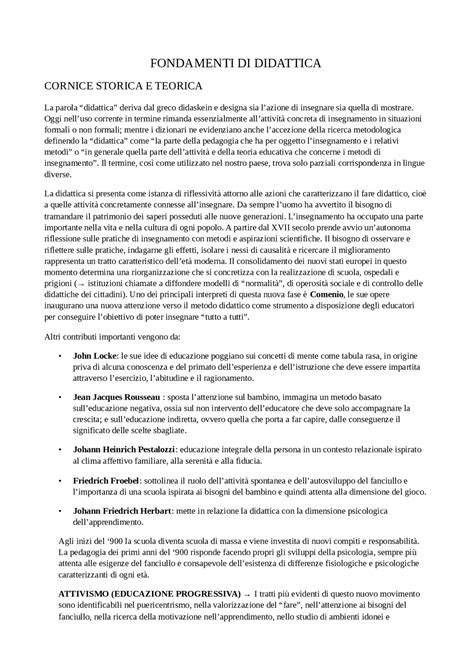 Fondamenti Di Didattica G Bonaiuti A Calvani M Ranieri Docsity