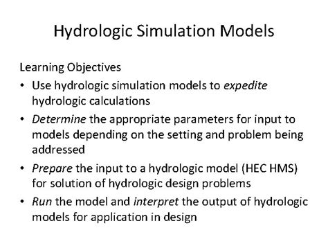 Hydrologic River Routing Hydrologic Routing Uses The Continuity