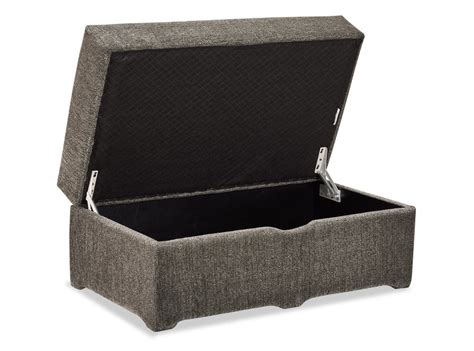 Made In Canada Lennox 40 Chenille Fabric Storage Ottoman Grey The