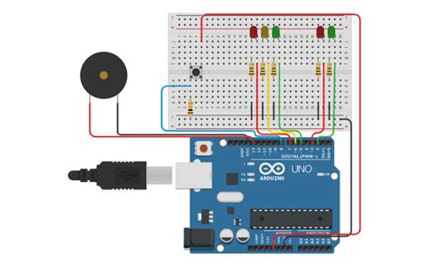 circuit design semáforo peatonal tinkercad