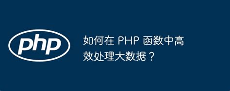 如何在 Php 函數中有效率地處理大數據？ Php教程 Php中文網