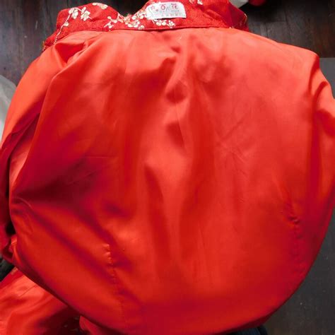 Vintage Mid Century Chinese Silk Brocade Jacket Red W Etsy