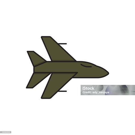Symbole Dicône De Vecteur Davion Militaire Force Dair Isolée Sur Le