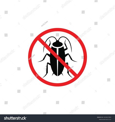 No Cockroach Symbol No Insect Symbol Stock Vector Royalty Free 2222617993 Shutterstock