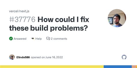 How Could I Fix These Build Problems · Vercel Nextjs · Discussion 37776 · Github