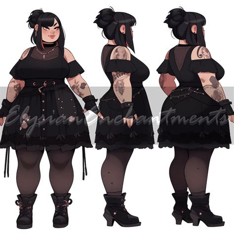Adoptable Daniela Cute Chubby Goth Girl Original Character