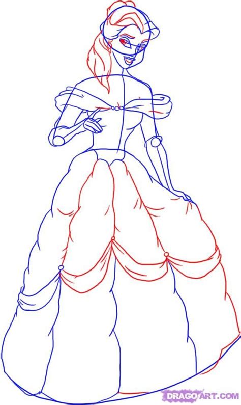 How To Draw Belle Step By Step At Drawing Tutorials