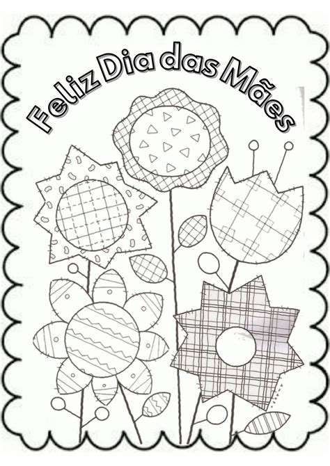 Atividade dia das Mães Disegni applique Appliques da cucire Punti