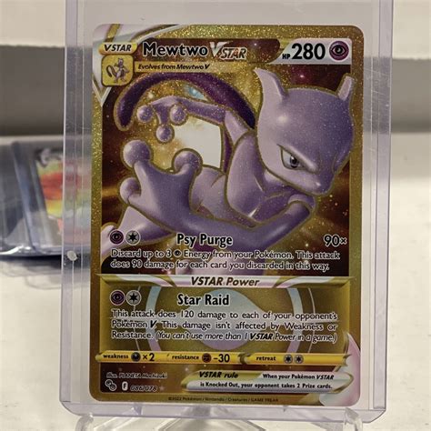 Mewtwo Vstar Gold 086078 Pokemon Go Card Secret Rare Values Mavin