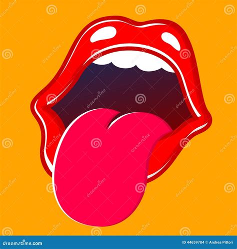 Mouth And Lips Sticking Tongue Out Stock Vector Illustration Of Candy