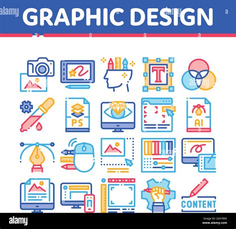 Graphic Design And Creativity Icons Set Vector Stock Vector Image And Art