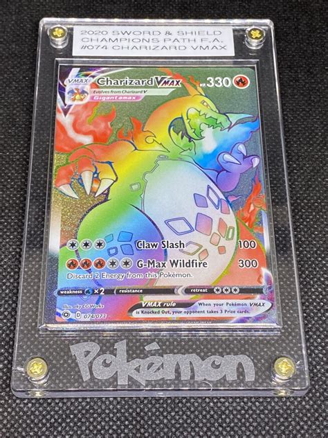 Mavin 2020 Pokemon Champions Path Charizard Vmax Rainbow Rare Nm
